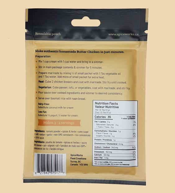 SPICEWORKS Butter Chicken All-in-One Sauce Mix — Yes Chef